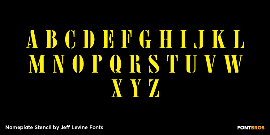 Nameplate Stencil Font Family by Jeff Levine Fonts | Font Bros